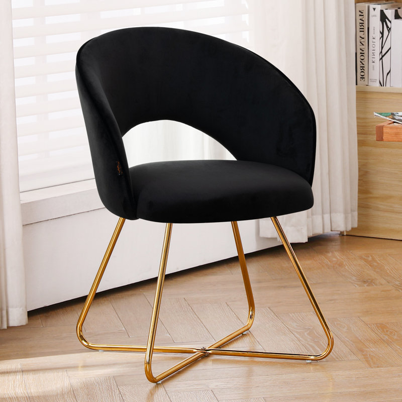Anastas Velvet Accent Chair Mercer41 Fabric Black Velvet